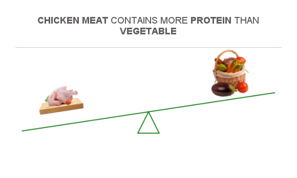 Compare Protein in Chicken meat to Protein in Vegetable