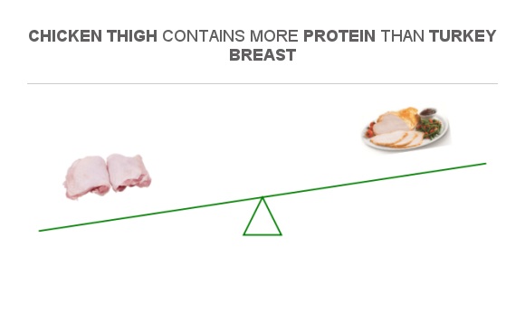 Compare Protein in Chicken thigh to Protein in Turkey breast