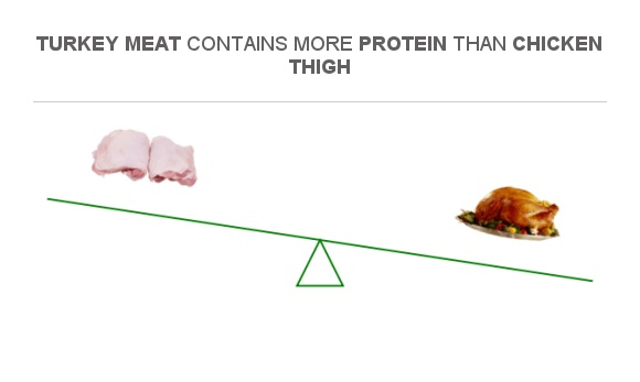 Compare Protein in Chicken thigh to Protein in Turkey meat