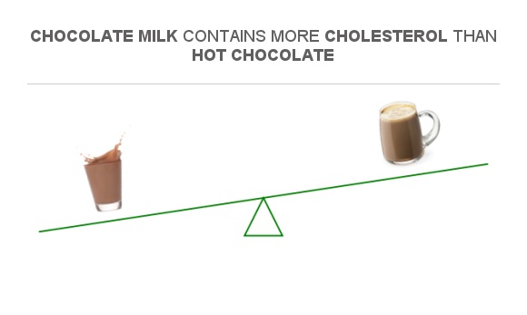 Compare Cholesterol in Chocolate milk to Cholesterol in Hot chocolate
