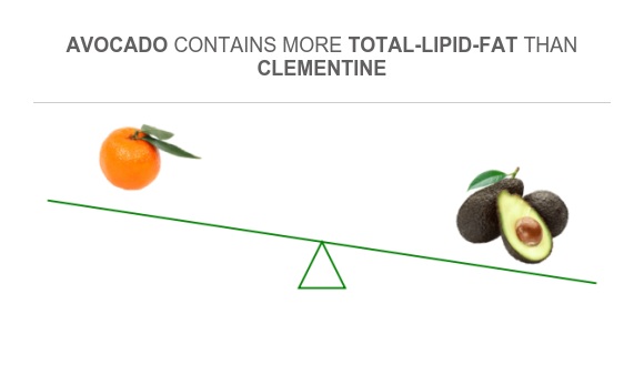 Compare Fats in Clementine to Fats in Avocado