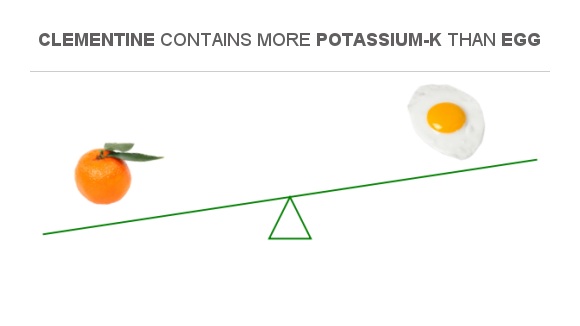Compare Potassium in Clementine to Potassium in Egg