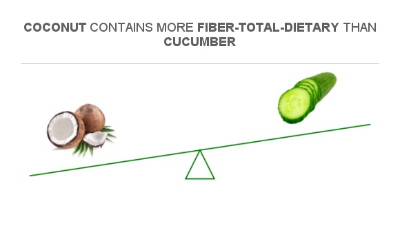 Compare Fiber in Coconut to Fiber in Cucumber