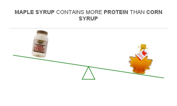 Compare Protein in Corn syrup to Protein in Maple syrup