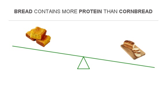 Compare Protein in Cornbread to Protein in Wheat Bread