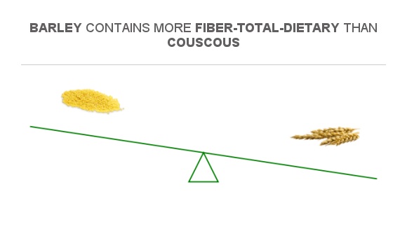 Compare Fiber in Couscous to Fiber in Barley