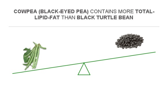Compare Fats in Cowpea (Black-eyed pea) to Fats in Black turtle bean