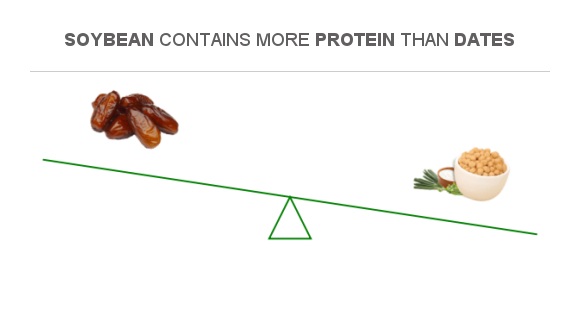 Compare Protein in Dates to Protein in Soybean