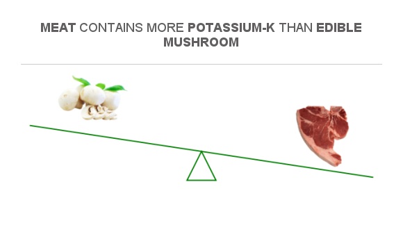 Compare Potassium in Edible mushroom to Potassium in Pork Meat