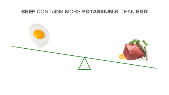 Compare Potassium in Egg to Potassium in Beef