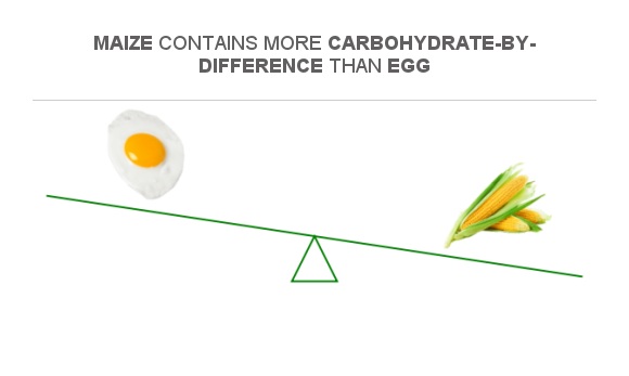 Compare Carbs in Egg to Carbs in Corn