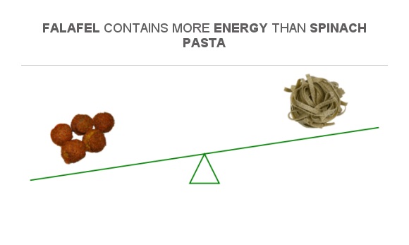 Compare Calories in Falafel to Calories in Spinach pasta
