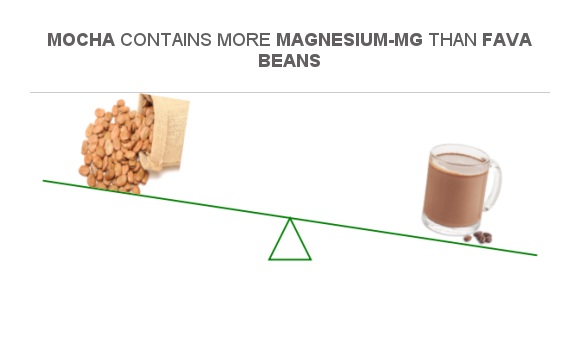 Compare Magnesium in Fava beans to Magnesium in Mocha