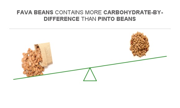 Compare Carbs in Fava beans to Carbs in Pinto beans