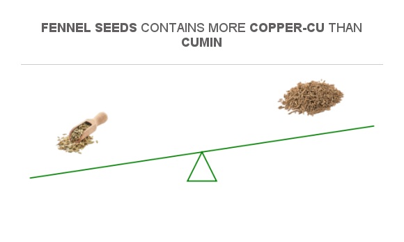 Compare Copper in Fennel seeds to Copper in Cumin