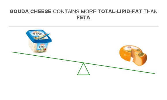 Compare Fats in Feta to Fats in Gouda cheese