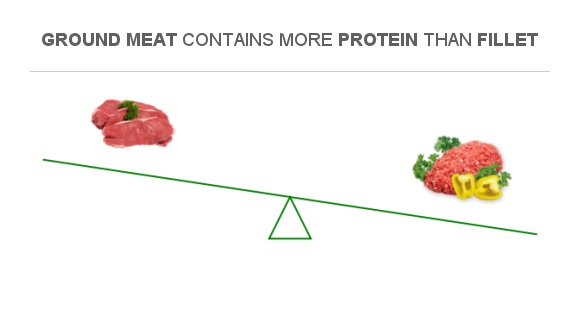 Compare Protein in Fillet to Protein in Ground beef