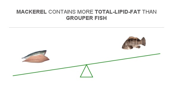 Compare Fats in Mackerel to Fats in Grouper fish