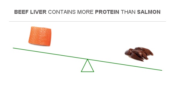 Compare Protein in Salmon to Protein in Beef Liver