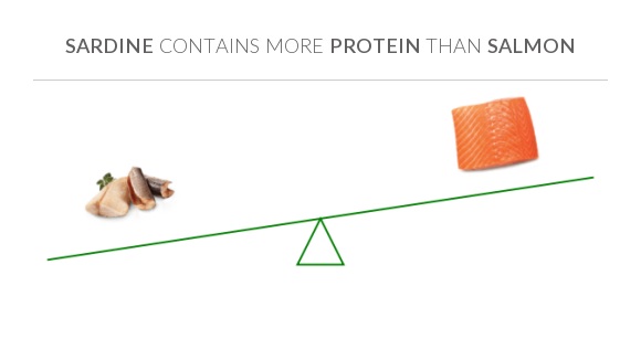 Compare Protein in Sardines to Protein in Salmon