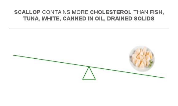 Compare Cholesterol in Fish, tuna, white, canned in oil, drained solids ...