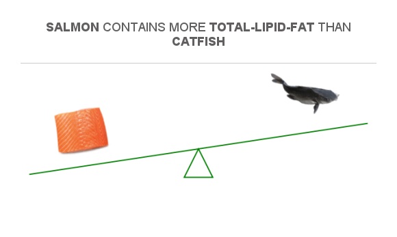 Compare Fats in Salmon to Fats in Catfish