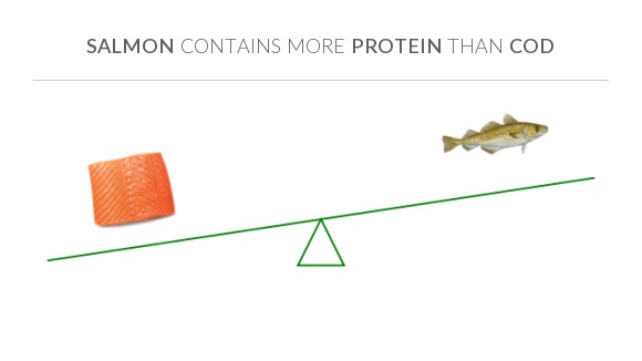 Compare Protein in Salmon to Protein in Cod