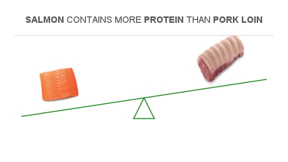 Compare Protein in Salmon to Protein in Pork loin