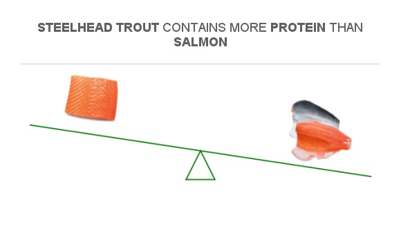 Compare Protein in Salmon to Protein in Steelhead trout