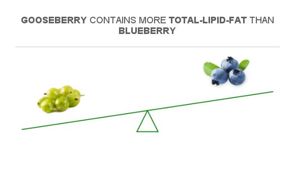 Compare Fats in Gooseberry to Fats in Blueberry