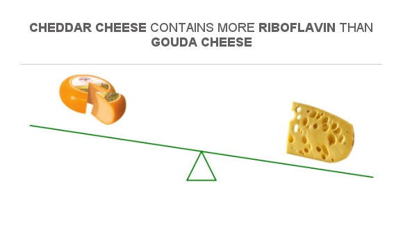 Compare Vitamin B2 in Gouda cheese to Vitamin B2 in Cheese