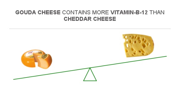 Compare Vitamin B12 in Gouda cheese to Vitamin B12 in Cheese