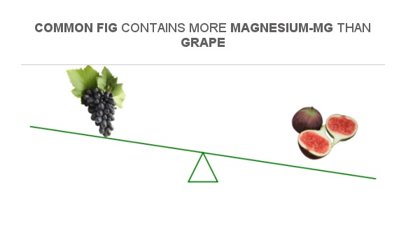 Compare Magnesium in Grape to Magnesium in Figs