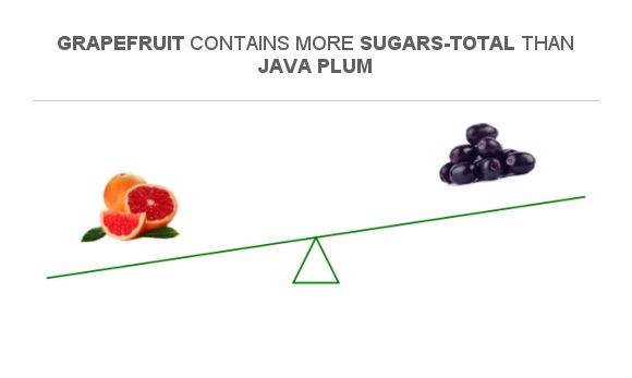 Compare Sugar in Grapefruit to Sugar in Java plum
