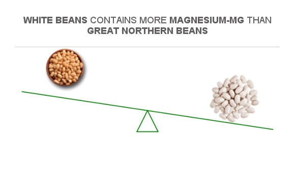 Compare Magnesium in Great northern beans to Magnesium in White beans