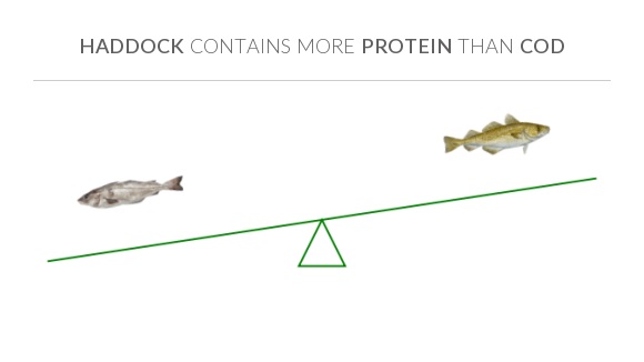 Compare Protein in Haddock to Protein in Cod
