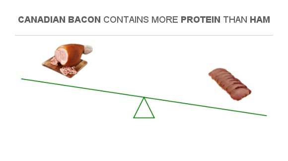 Compare Protein in Ham to Protein in Canadian bacon