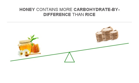 Compare Carbs in Honey to Carbs in Rice