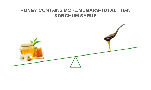 Compare Sugar in Honey to Sugar in Sorghum syrup