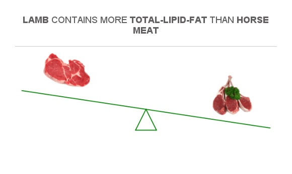 Compare Fats in Horse meat to Fats in Lamb