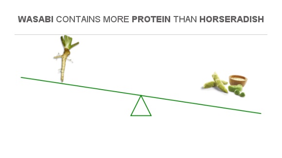 Compare Protein in Horseradish to Protein in Wasabi