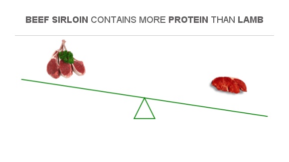 Compare Protein in Lamb to Protein in Beef sirloin