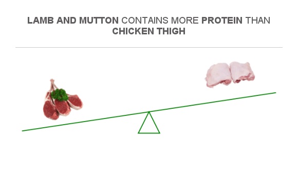 Compare Protein in Lamb to Protein in Chicken thigh
