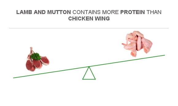 Compare Protein in Lamb and mutton to Protein in Chicken wing
