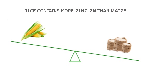 Compare Zinc in Corn to Zinc in Rice