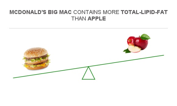 Compare Fats in McDonald's Big Mac to Fats in Apple