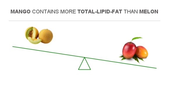 Compare Fats in Melon to Fats in Mango