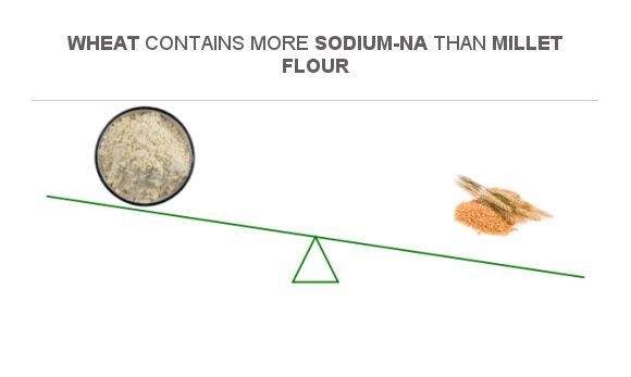 Compare Sodium in Millet flour to Sodium in Wheat