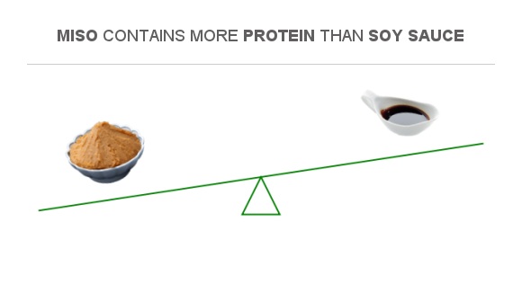 Compare Protein in Miso to Protein in Soy sauce