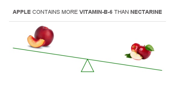 Compare Vitamin B6 in Nectarine to Vitamin B6 in Apple
